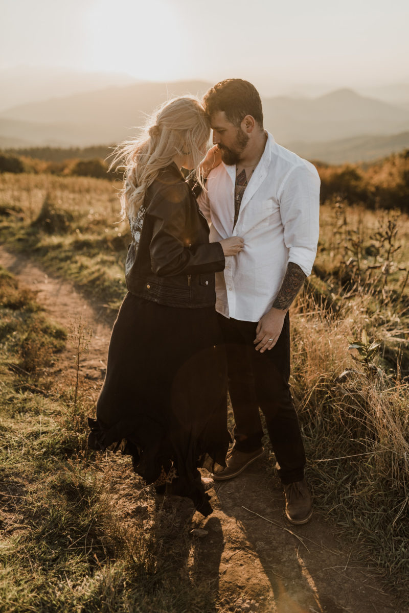 Max Patch Sunset Couple's Session - sparrowsongcollective.com